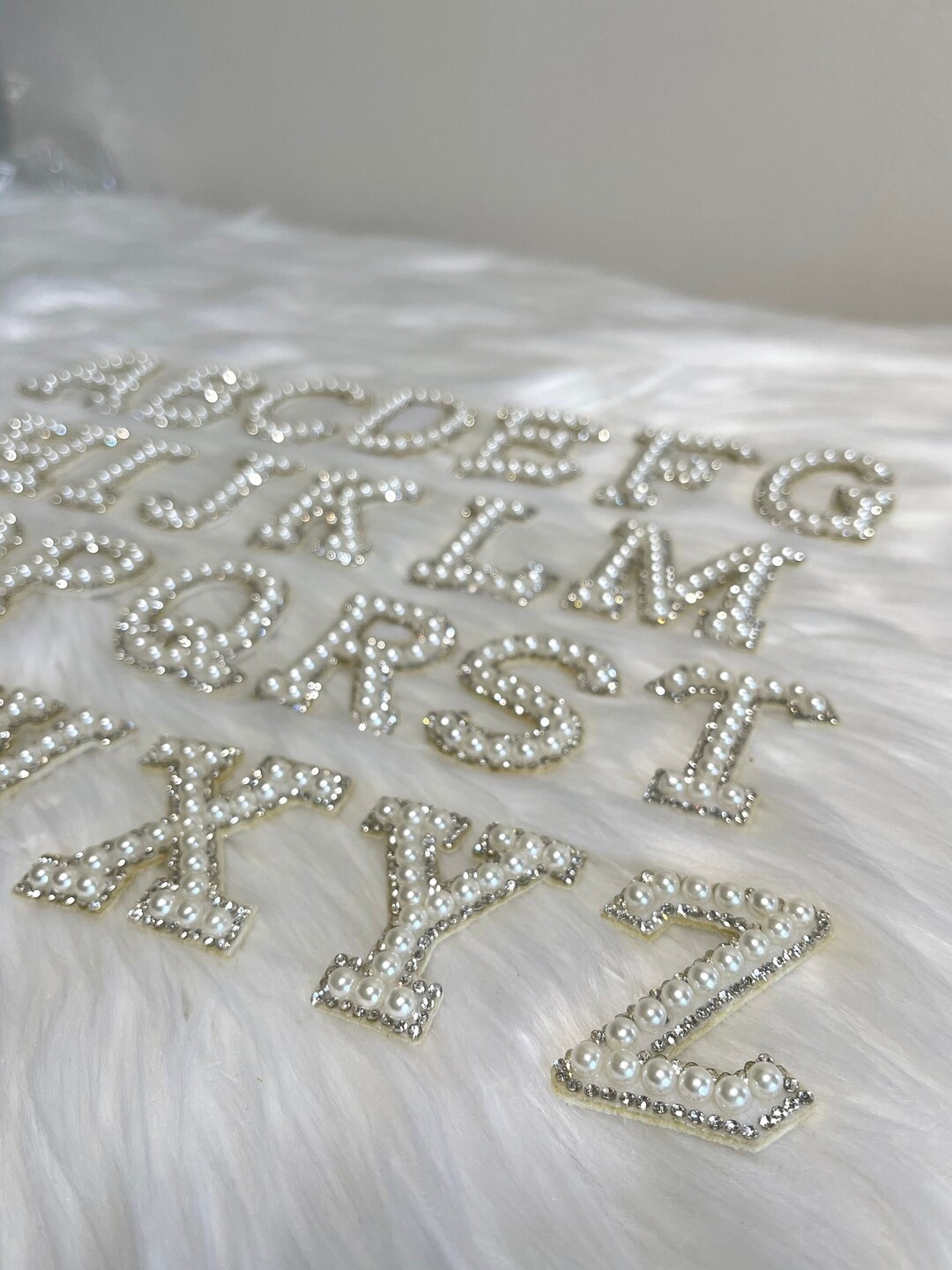 Alphabet Letter Patch Rhinestone Iron on Patch for Clothing ...