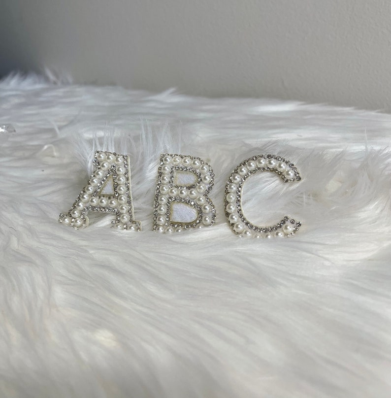 Alphabet Letter Patch Rhinestone Iron on Patch for Clothing ...
