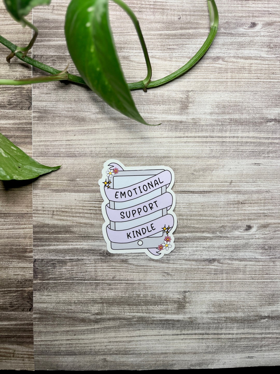 Emotional Support Kindle Vinyl Sticker - Etsy