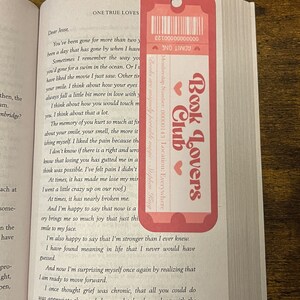 Ticket Inspired Book Lovers Club Laminated Bookmark - Etsy
