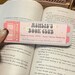 Customizable/ Personalized Ticket Inspired Book Club Laminated Bookmark ...