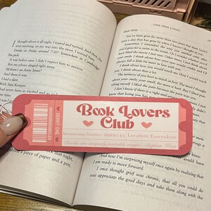 Ticket Inspired Book Lovers Club Laminated Bookmark - Etsy