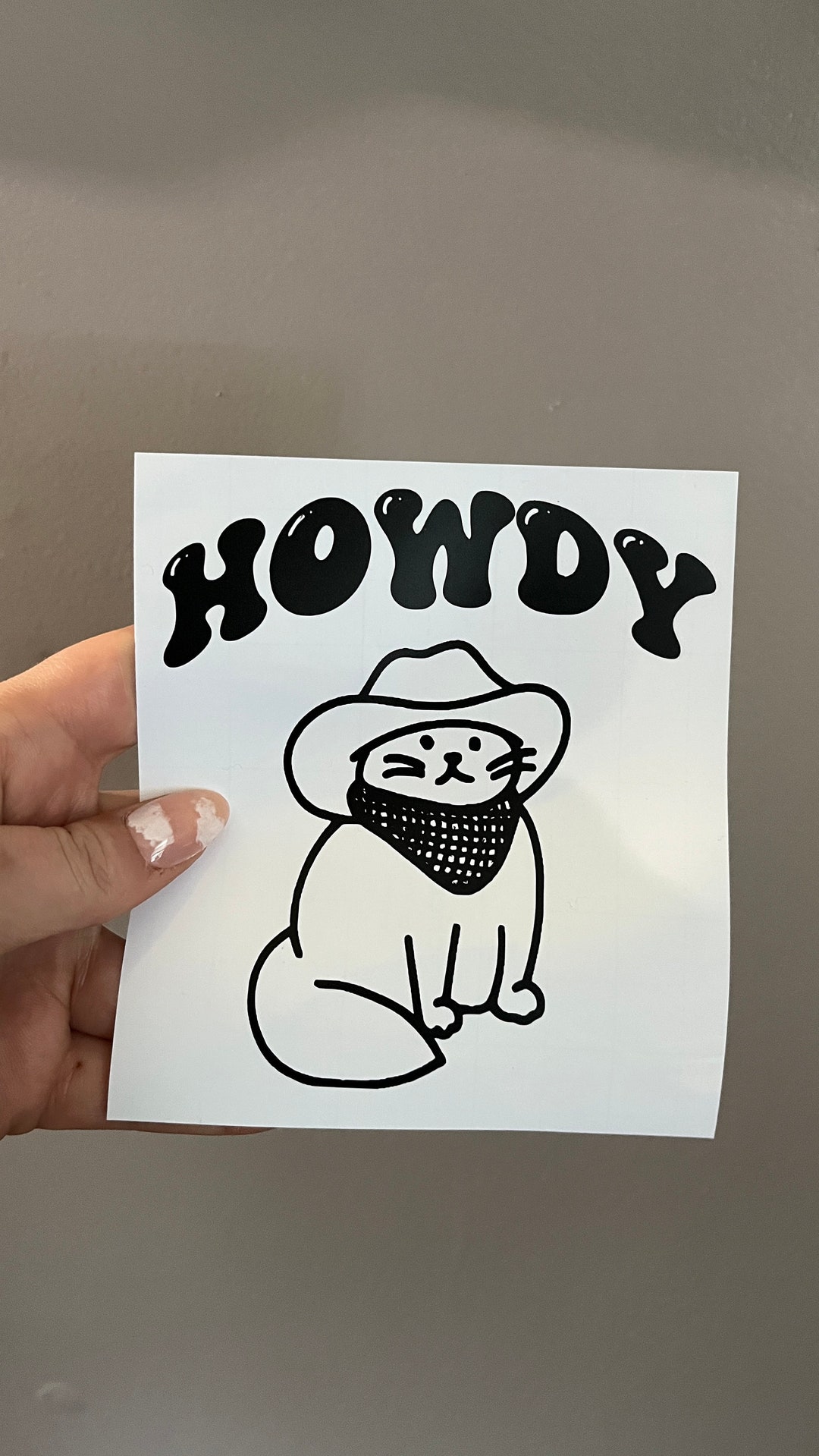 Howdy Cat Vinyl Car Decal - Etsy