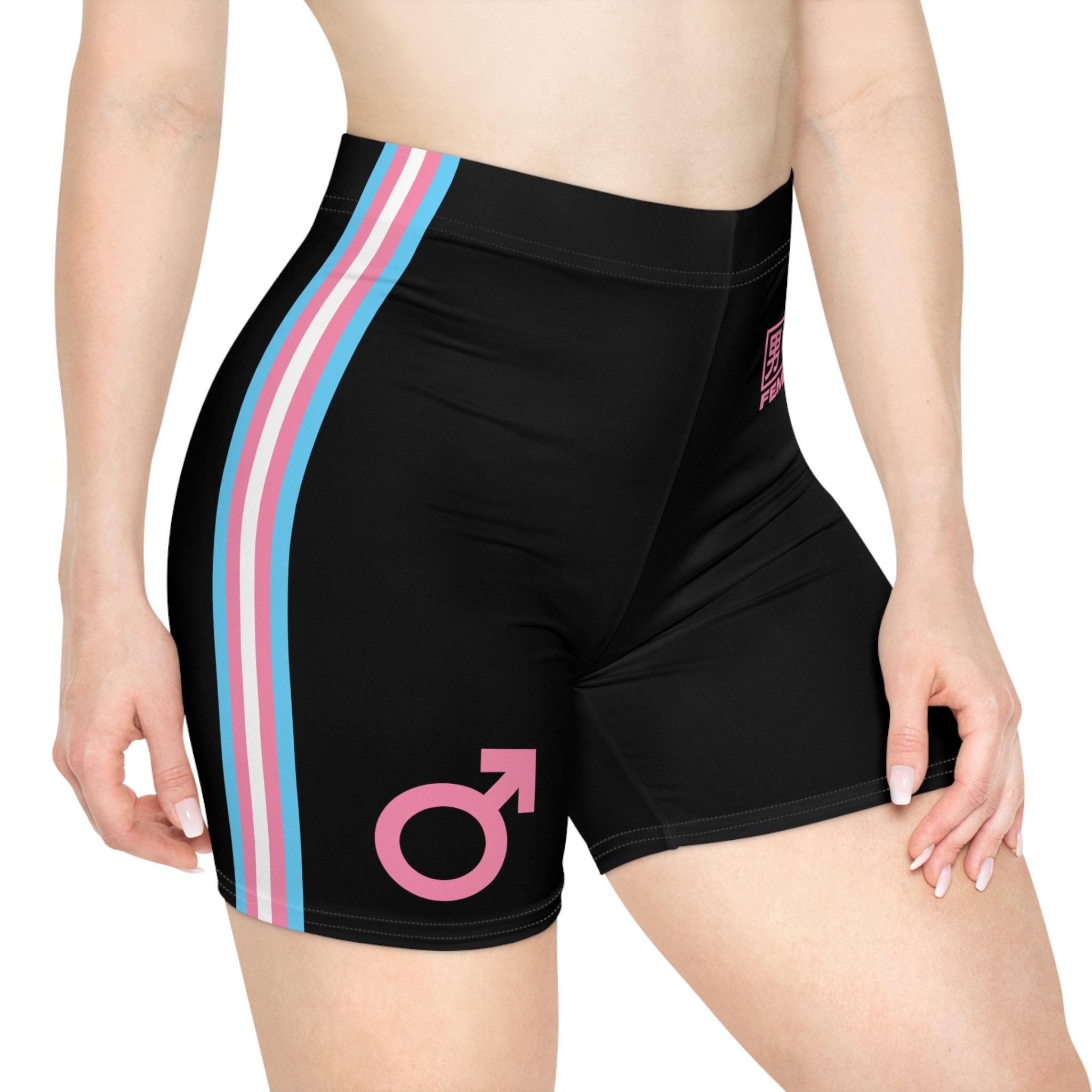 Femboy Vintage Japan Style Nonbinary Flag Stripes Girl Biker Shorts Black - Etsy