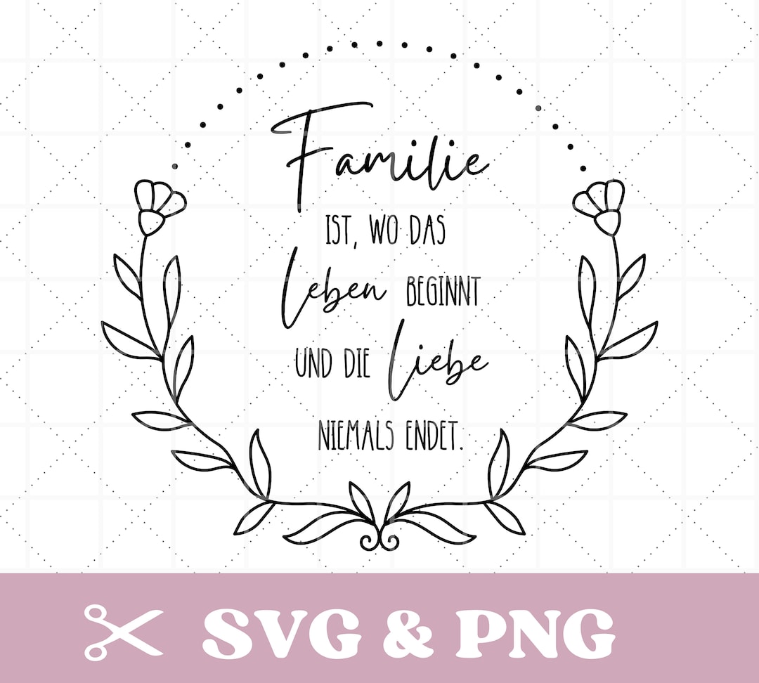 Plotter File Saying SVG & PNG, Family Svg, Love, With Frame, Floral ...