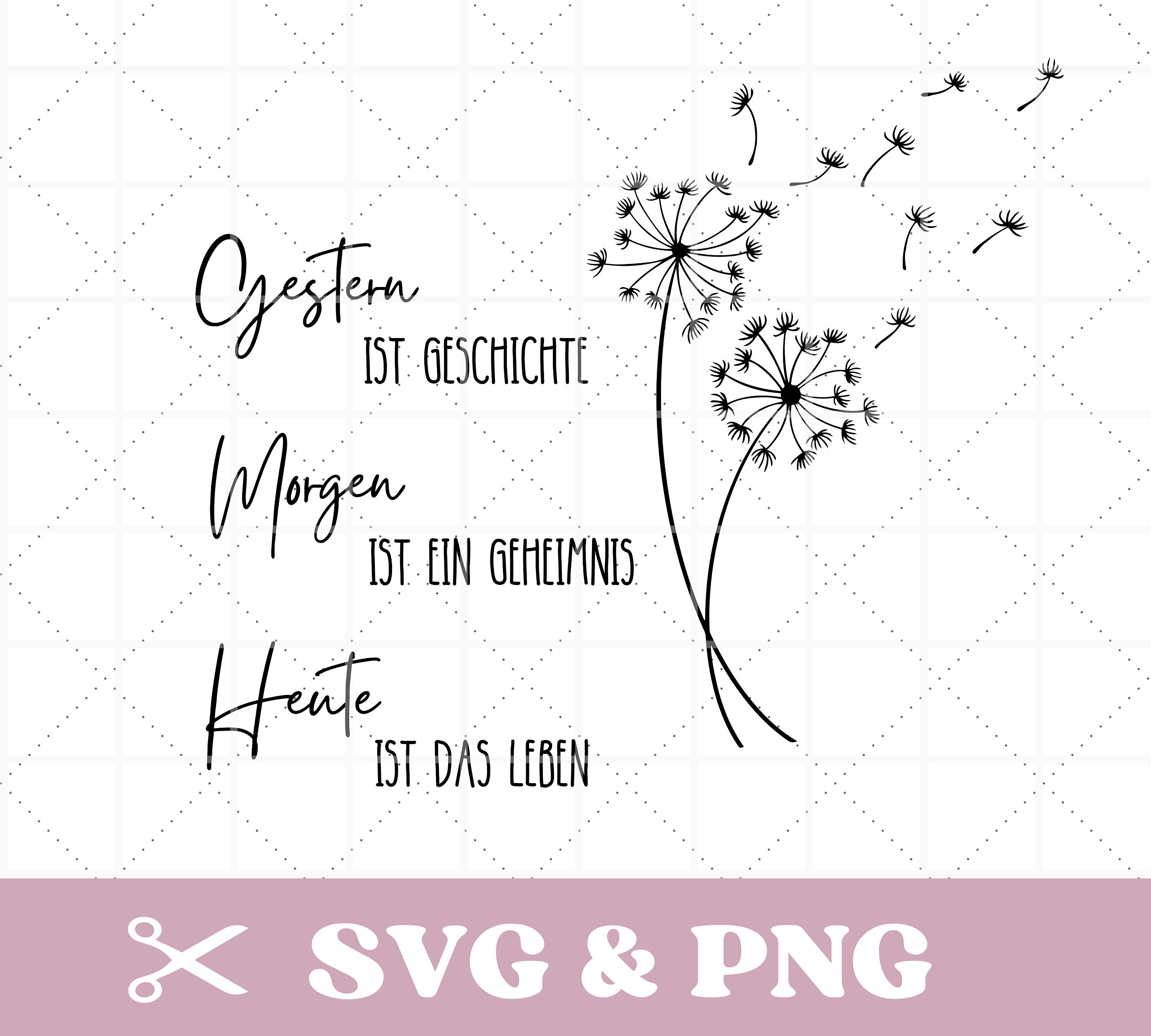 Plotterdatei Spruch mit Pusteblume, motivierend, spirituell in SVG ...