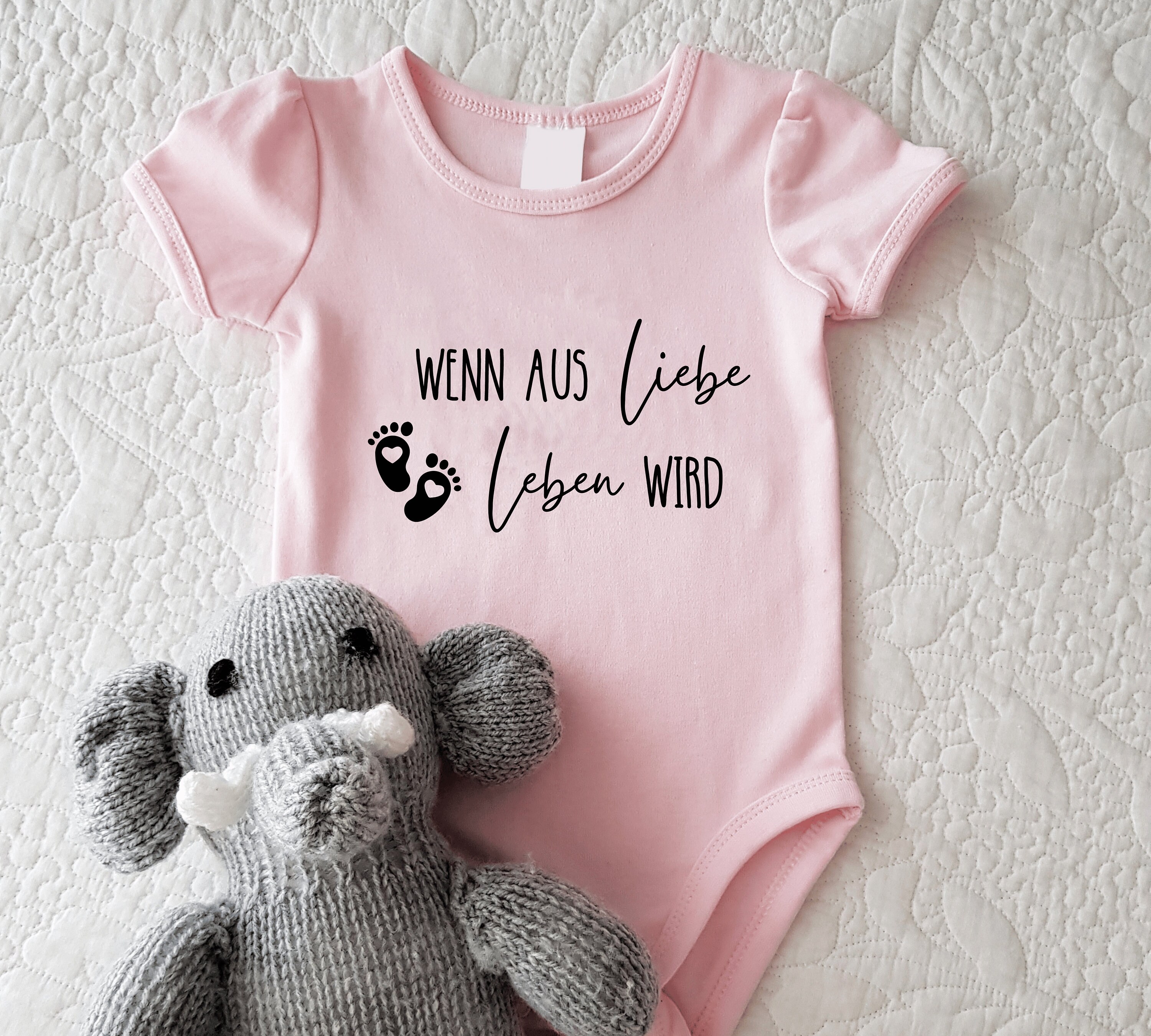 Plotterdatei Spruch zur Geburt, Schwangerschaft, Baby, Wenn aus Liebe ...