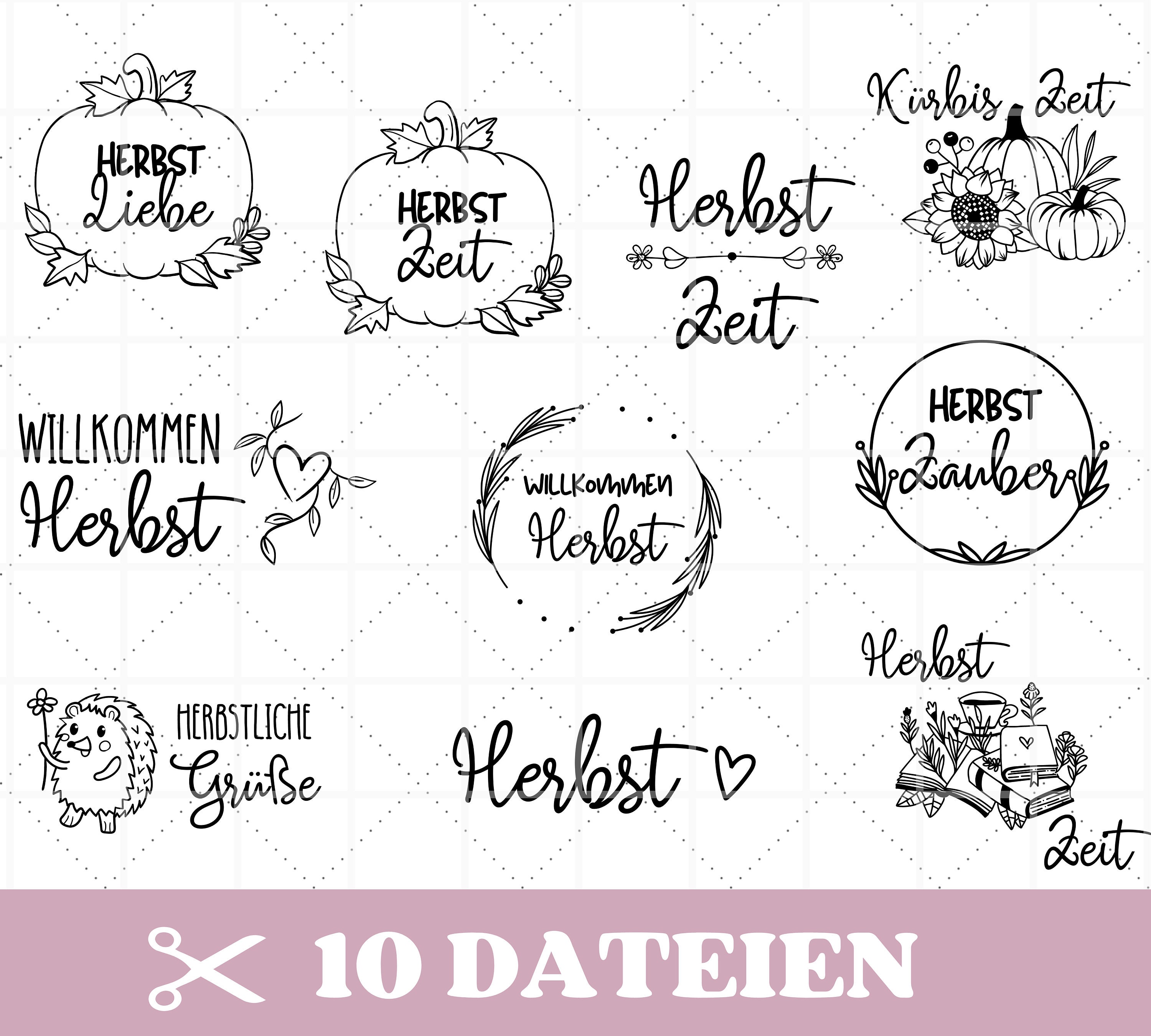 Plotterdatei Herbst Sprüche SVG und PNG Bündel Bundle - Etsy.de