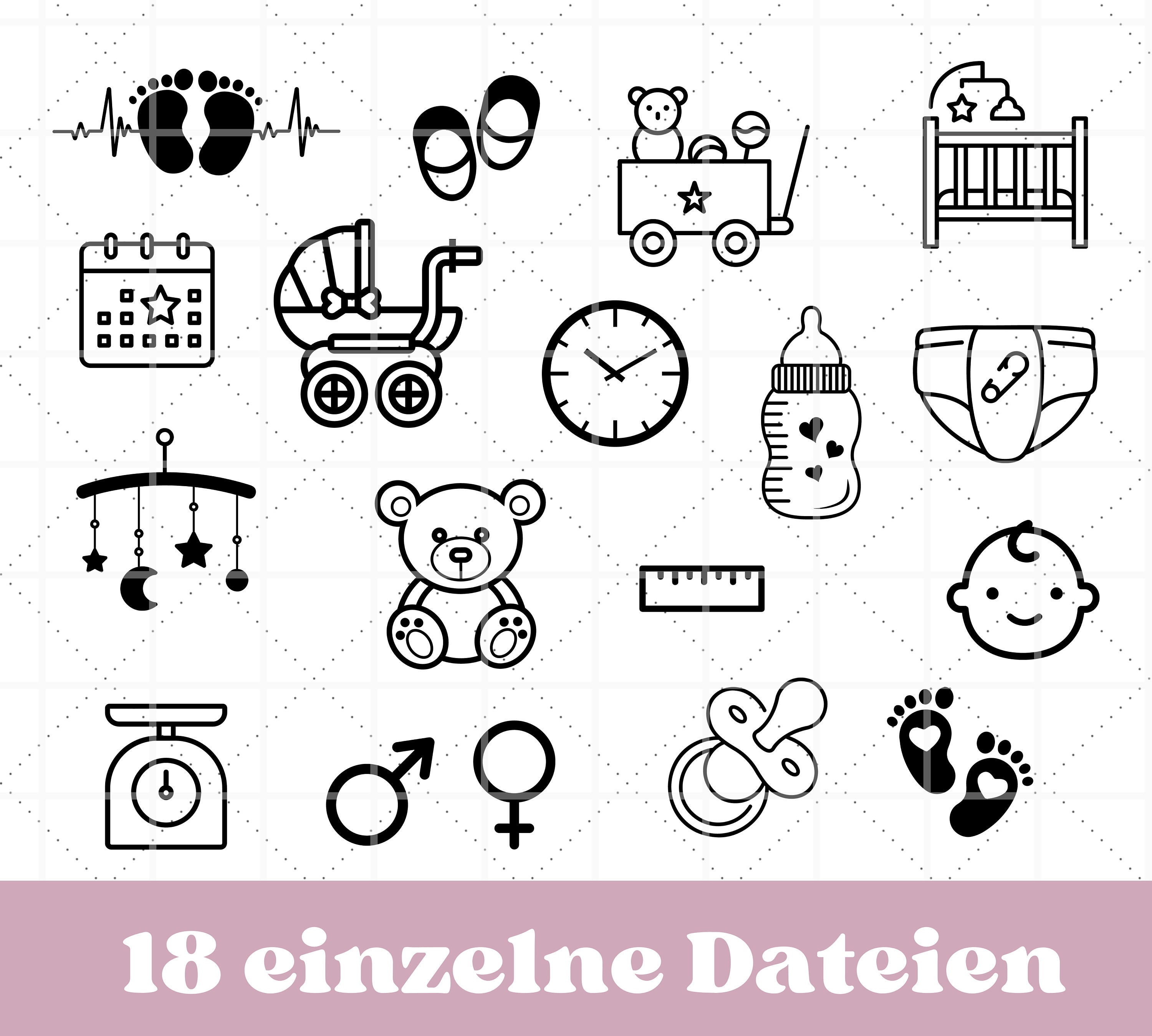 Plotterdatei Baby SVG, Geburt, Gewicht, Größe etc., Download, Babyparty, Babyshower Vorlagen ...