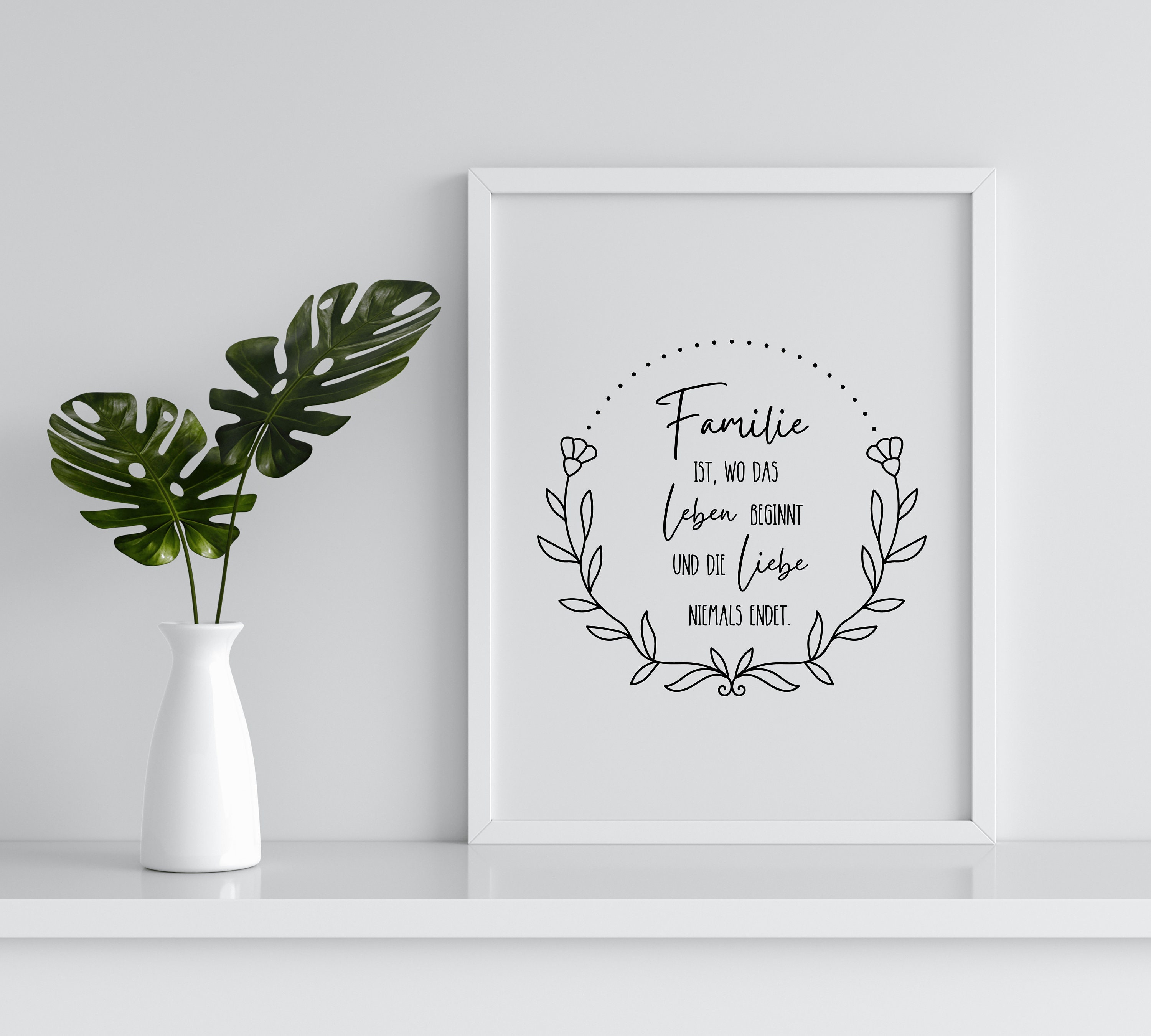 Plotter File Saying SVG & PNG, Family Svg, Love, With Frame, Floral ...