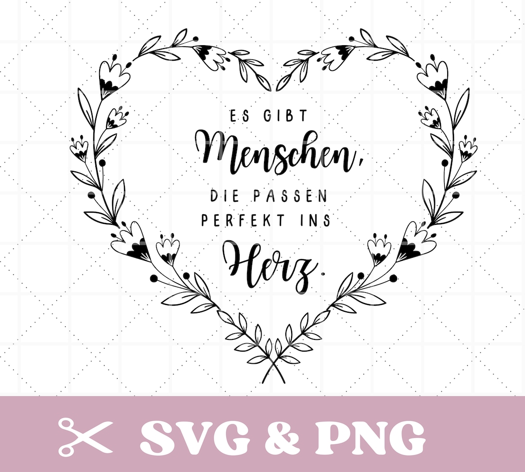 Plotterdatei Herz mit Spruch SVG & PNG, Rahmen, Blumen, Freundin, Beste freundin, Mama ...