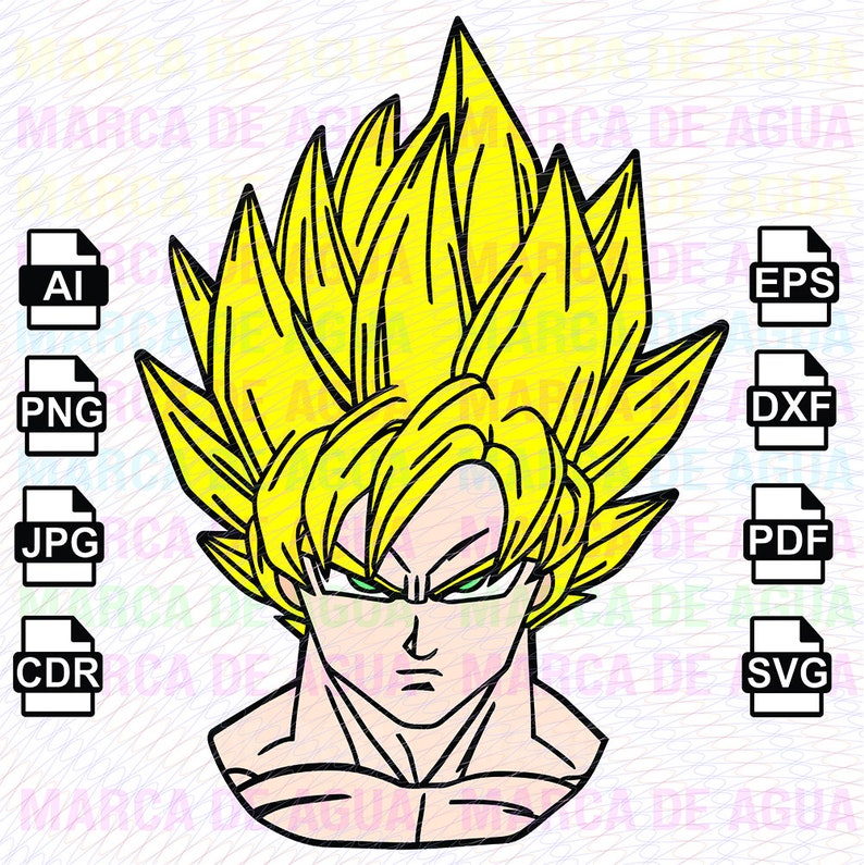 Goku SSJ Clipart Svg, Saiyan Anime Clipart, Cartoon Svg Digital Cut ...