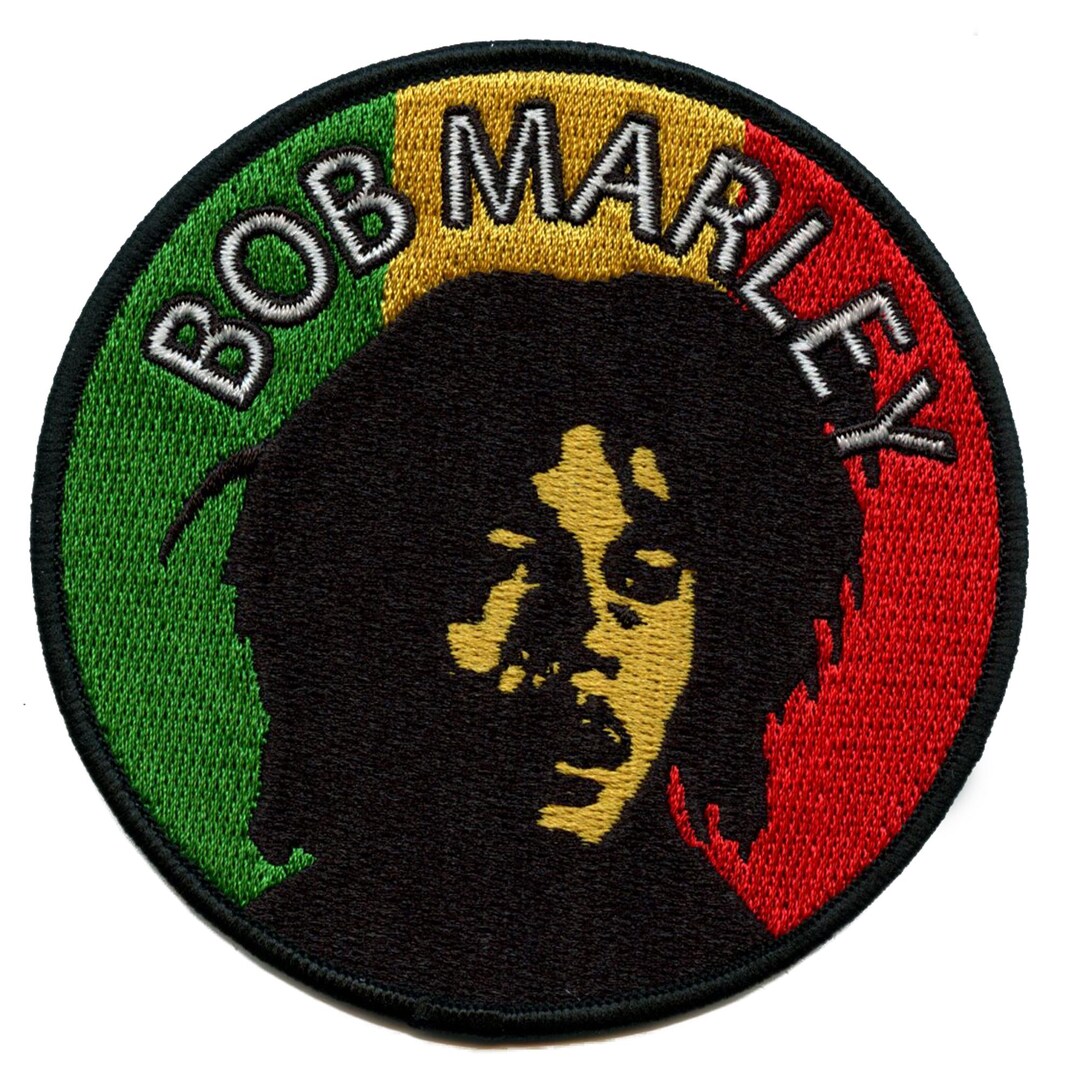Bob Marley Rasta Patch Jamaican Round Portrait Embroidered Iron on EF3 ...