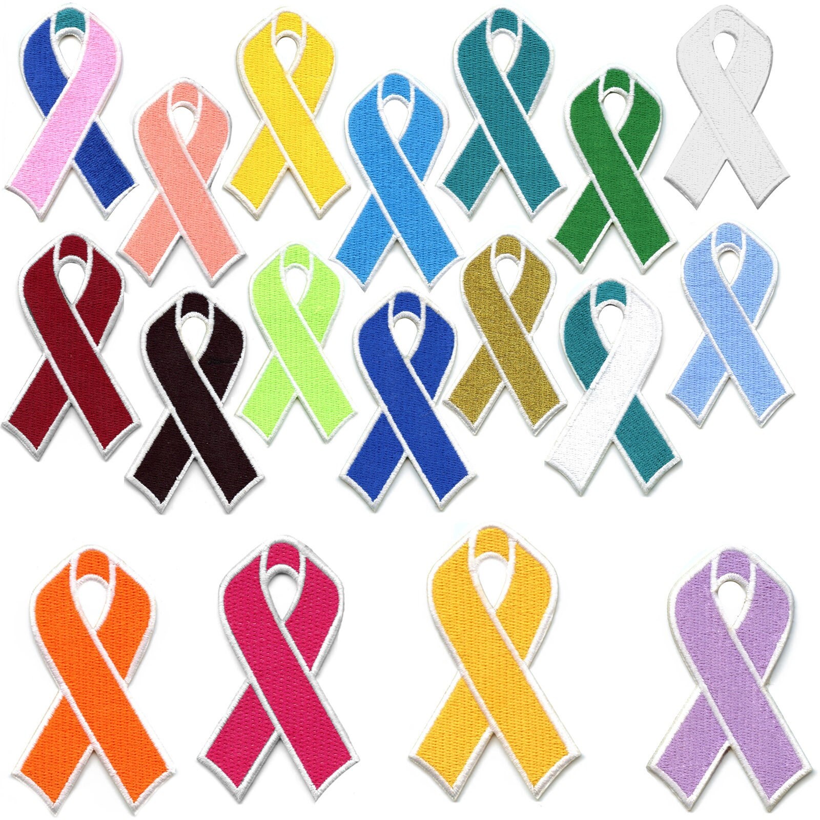 Cancer Awareness Ribbons Patches Symbol Badge Embroidered Iron - Etsy