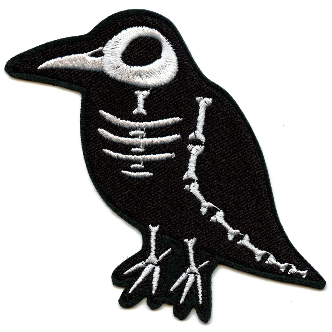Crow Skeleton Patch Halloween Embroidered Iron on AA8 - Etsy