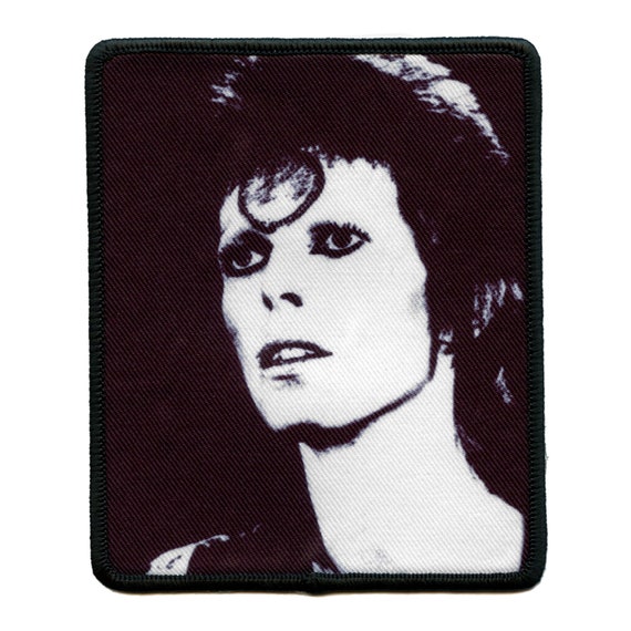 David Bowie Portrait Patch Icon Bolt Glam Sublimated Iron on - Etsy
