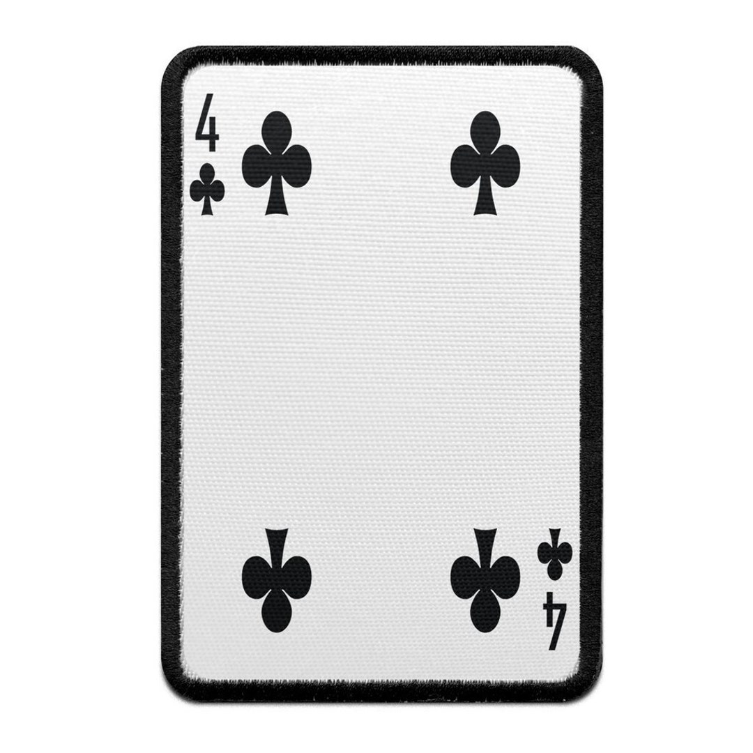 Four of Clubs Playing Card Foto Patch Gamble Embroidered Iron on Aa5 - Etsy