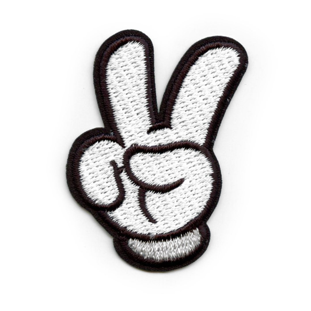Mickey Mouse Peace Hand Patch Animals Kids Movie Embroidered Iron on ...