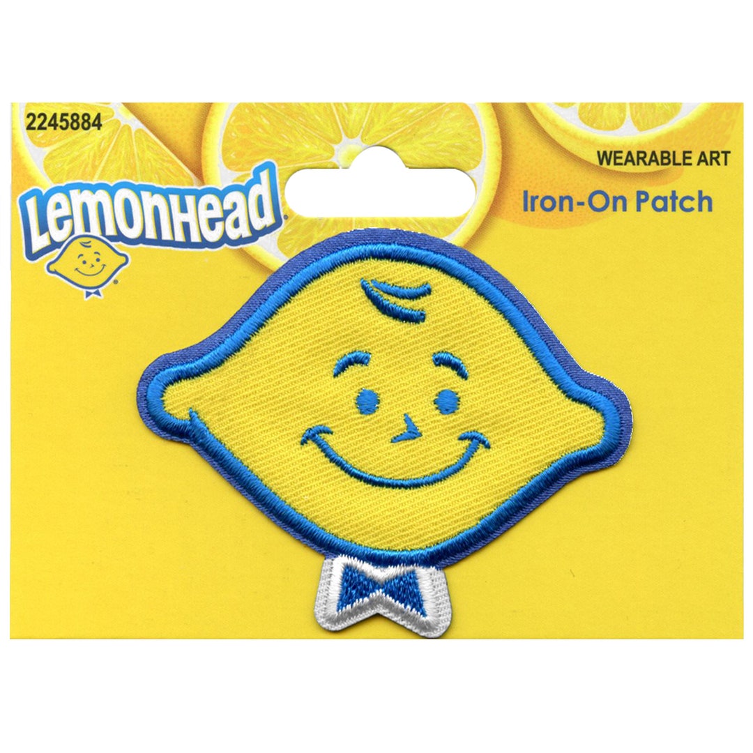 Lemonhead Smiling Logo Candy Patch Sour Yellow Bowtie Embroidered Iron ...