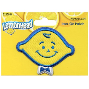 Lemonhead Smiling Logo Candy Patch Sour Yellow Bowtie Embroidered Iron ...