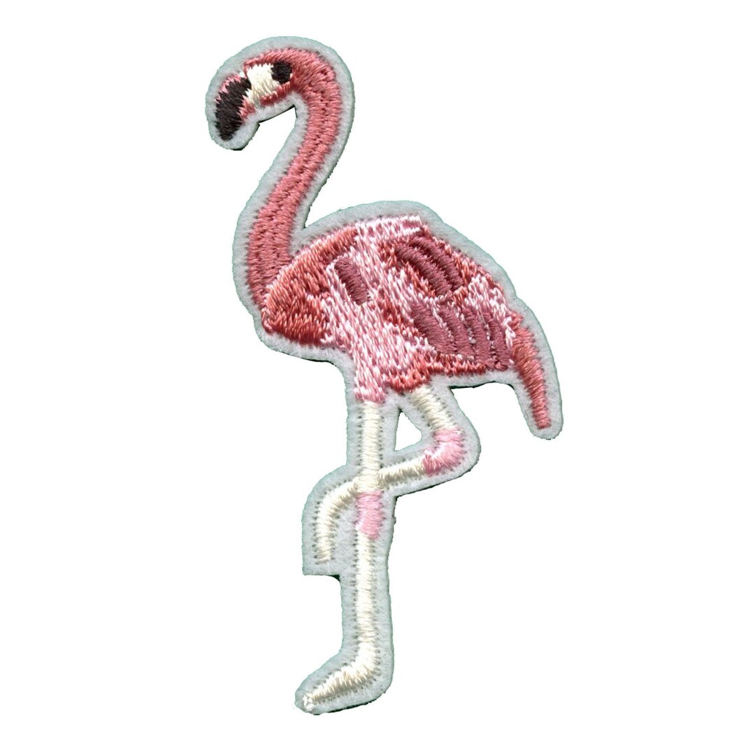 Pink Flamingo Standing Wild Animal Patch Embroidered Applique Iron on ...