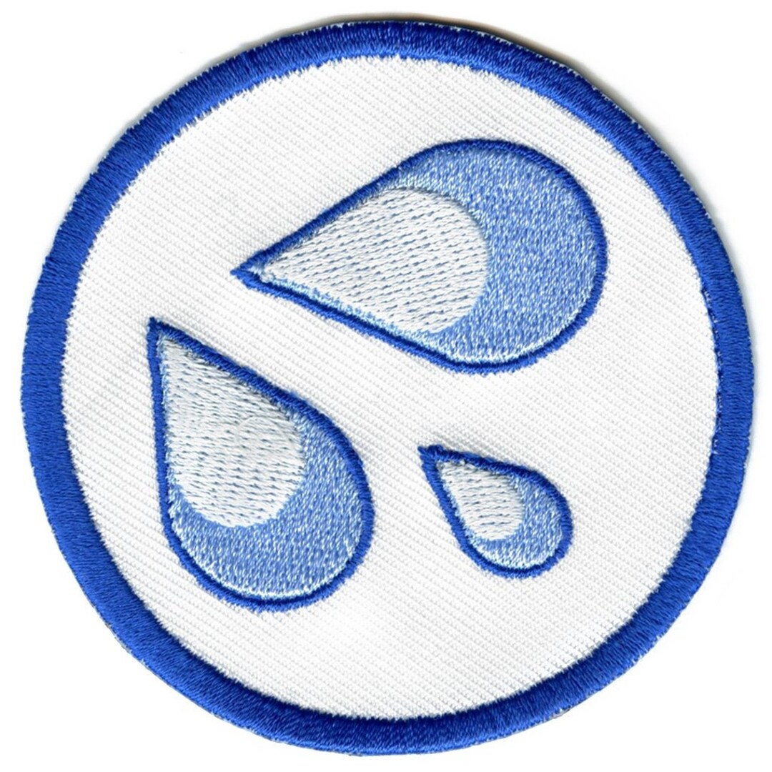 Water Droplets Splashing Patch Meme Emoticon Icon Iron on Embroidered ...