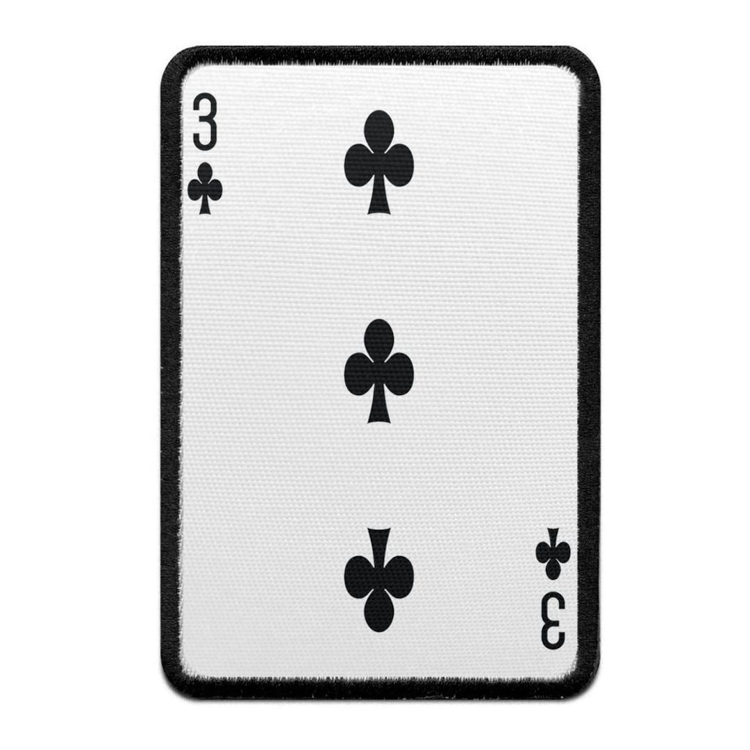 Three of Clubs Playing Card Foto Patch Gamble Embroidered Iron on Aa5 ...