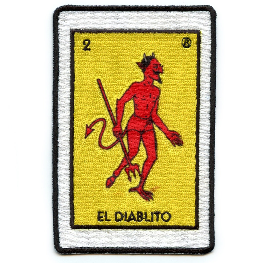 El Diablito 2 Patch Mexican Loteria Card Sublimated Embroidery Iron on ...
