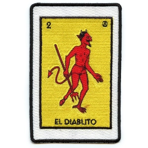 El Diablito 2 Patch Mexican Loteria Card Sublimated Embroidery Iron on ...