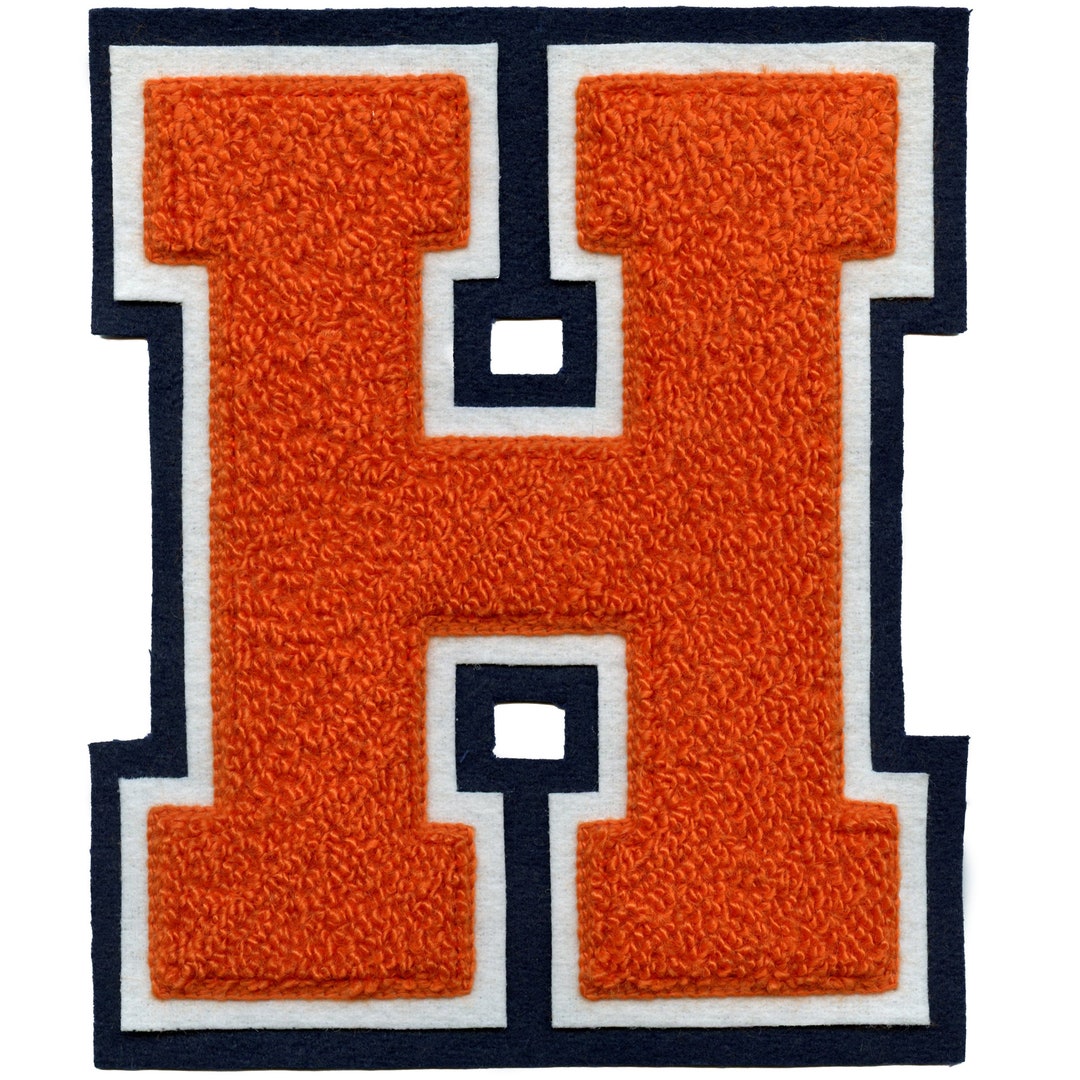 Houston Block Letter H Patch Texas Varsity Jacket Chenille Sew on EE6 ...
