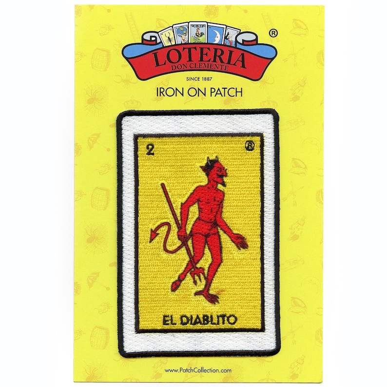 El Diablito 2 Patch Mexican Loteria Card Sublimated Embroidery Iron on ...