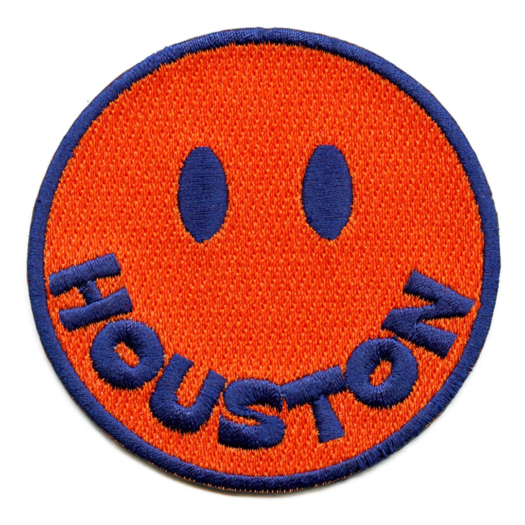 Houston Smiley Face Patch Orange Emoji Embroidered Iron on CG8 - Etsy