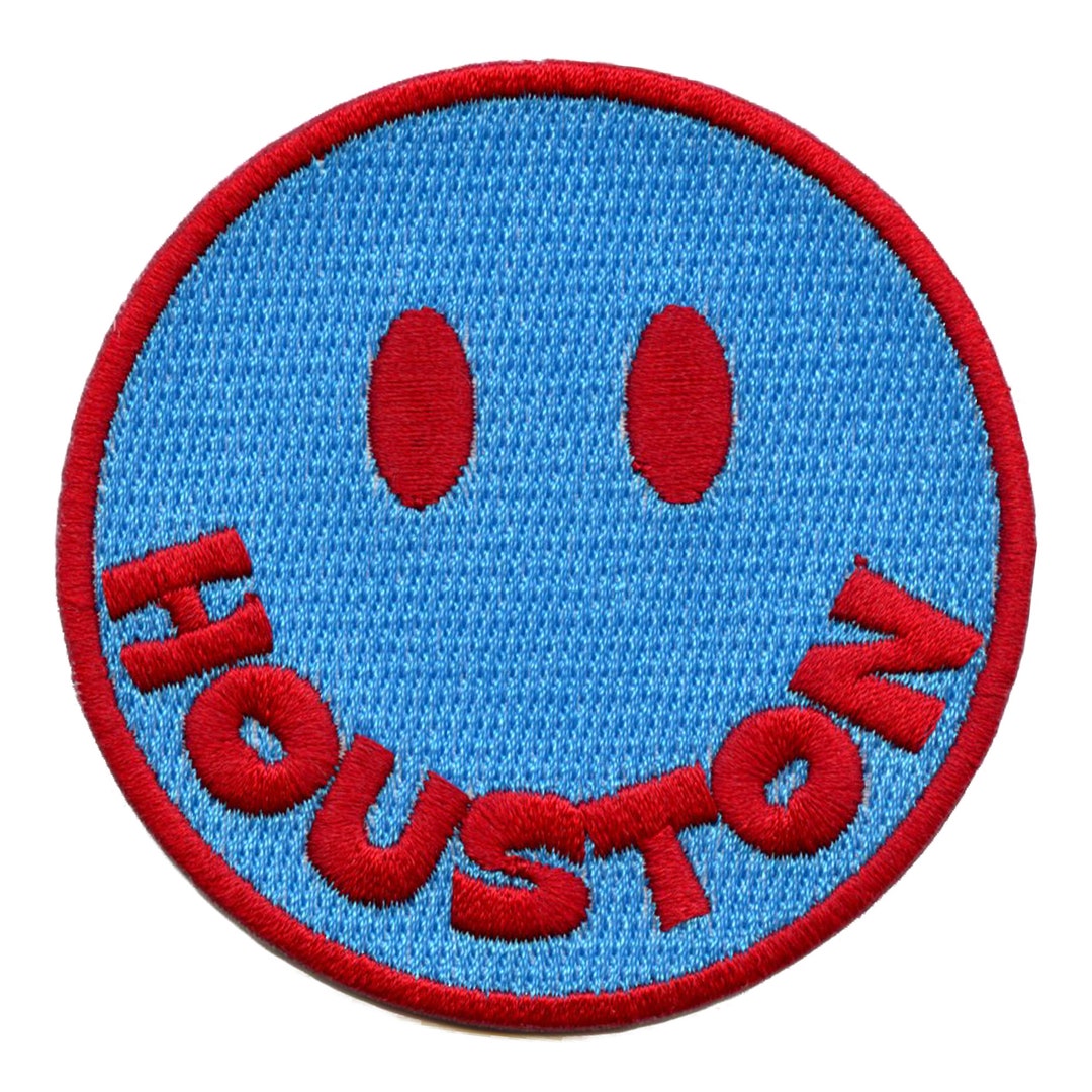 Houston Smiley Face Patch Blue/red Emoticon Icon Embroidered Iron on ...