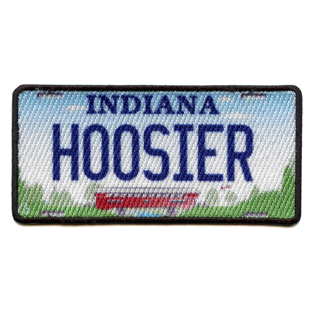 Indiana State License Plate Patch Hoosier Travel Sublimated Iron on CD6 ...
