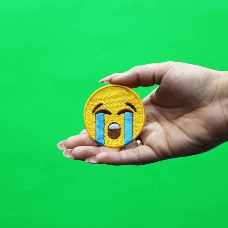 Crying Loudly Patch Keyboard Emoticon Icon Embroidered Iron on ED3 - Etsy