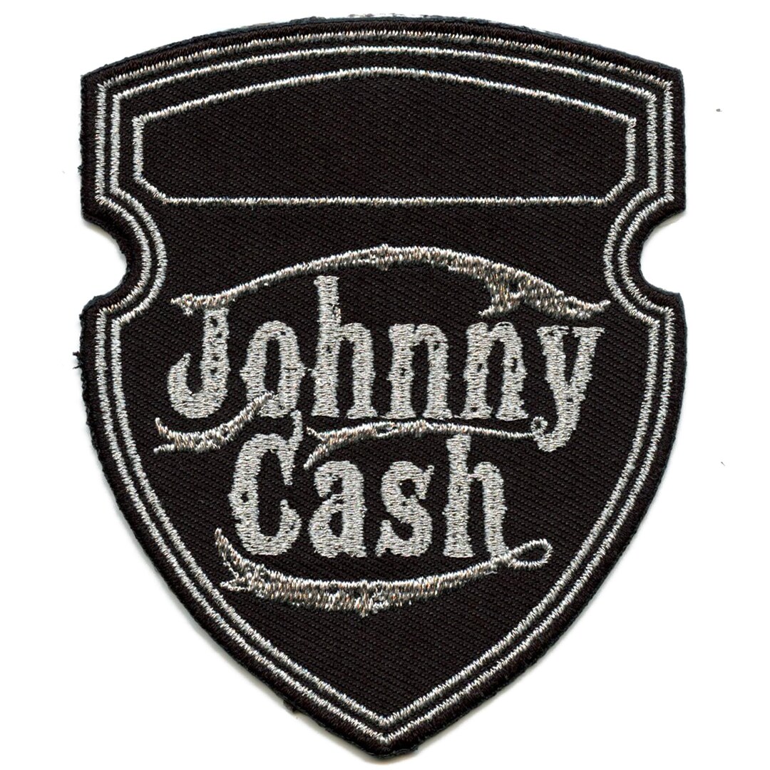 Johnny Cash Musician Patch Metallic Shield Logo Embroidered Iron on CF1 ...