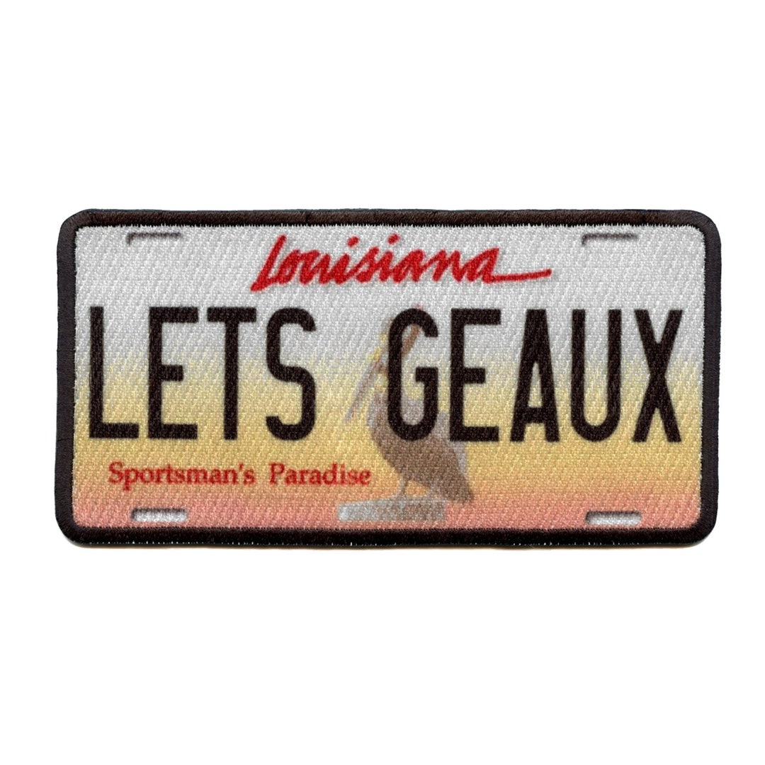 Louisiana Geaux License Plate Patch Sportsman's Paradise Embroidered ...