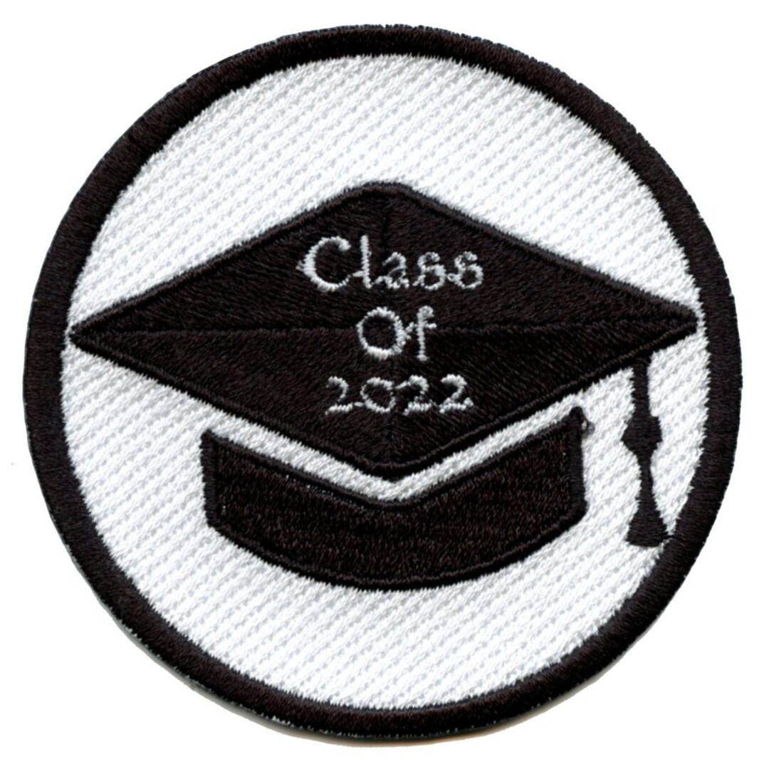 Class of 2022 Graduation Cap Script Patch Round Embroidered Iron on Cc7 ...