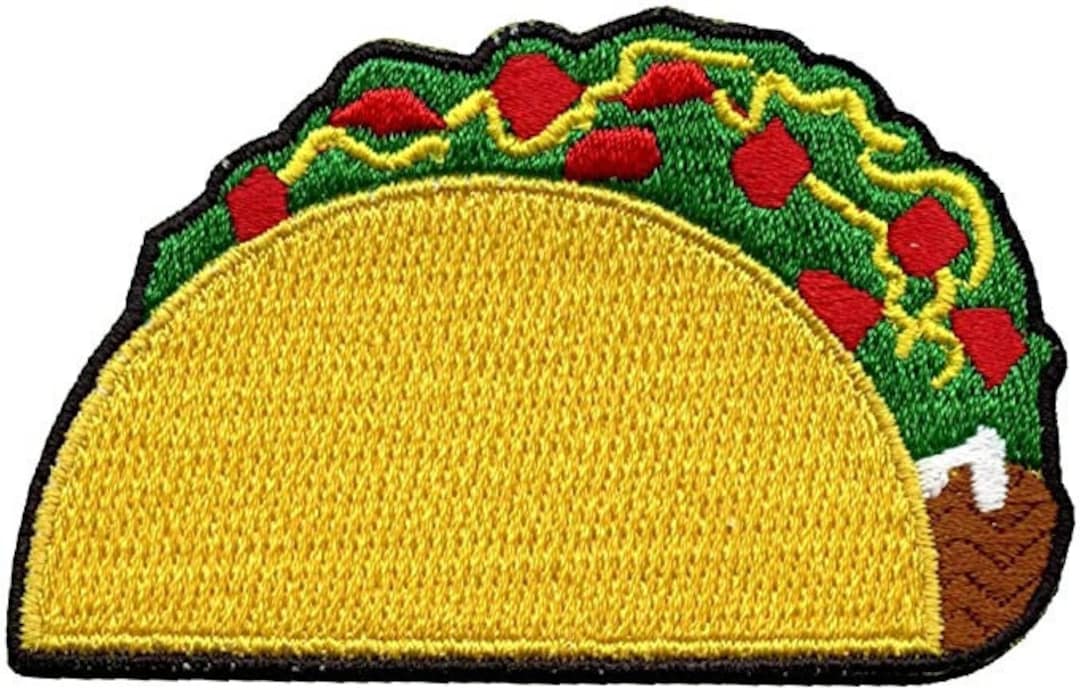 Classic Taco Patch Food Emoticon Icon Embroidered Iron on Ae6 - Etsy