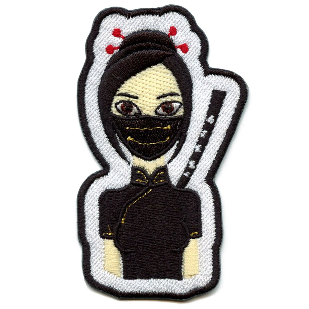 Asian Samurai Woman Patch Katana Ninja Mask Embroidered Iron on BG4 - Etsy