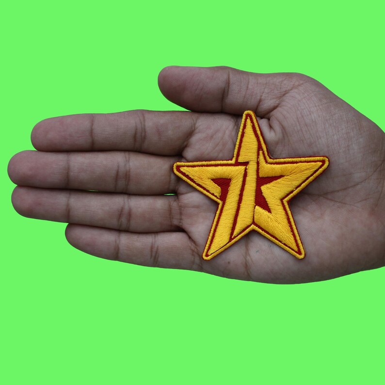 713 Star Houston Basketball Patch Texas Yellow Red Embroidered Iron on ...