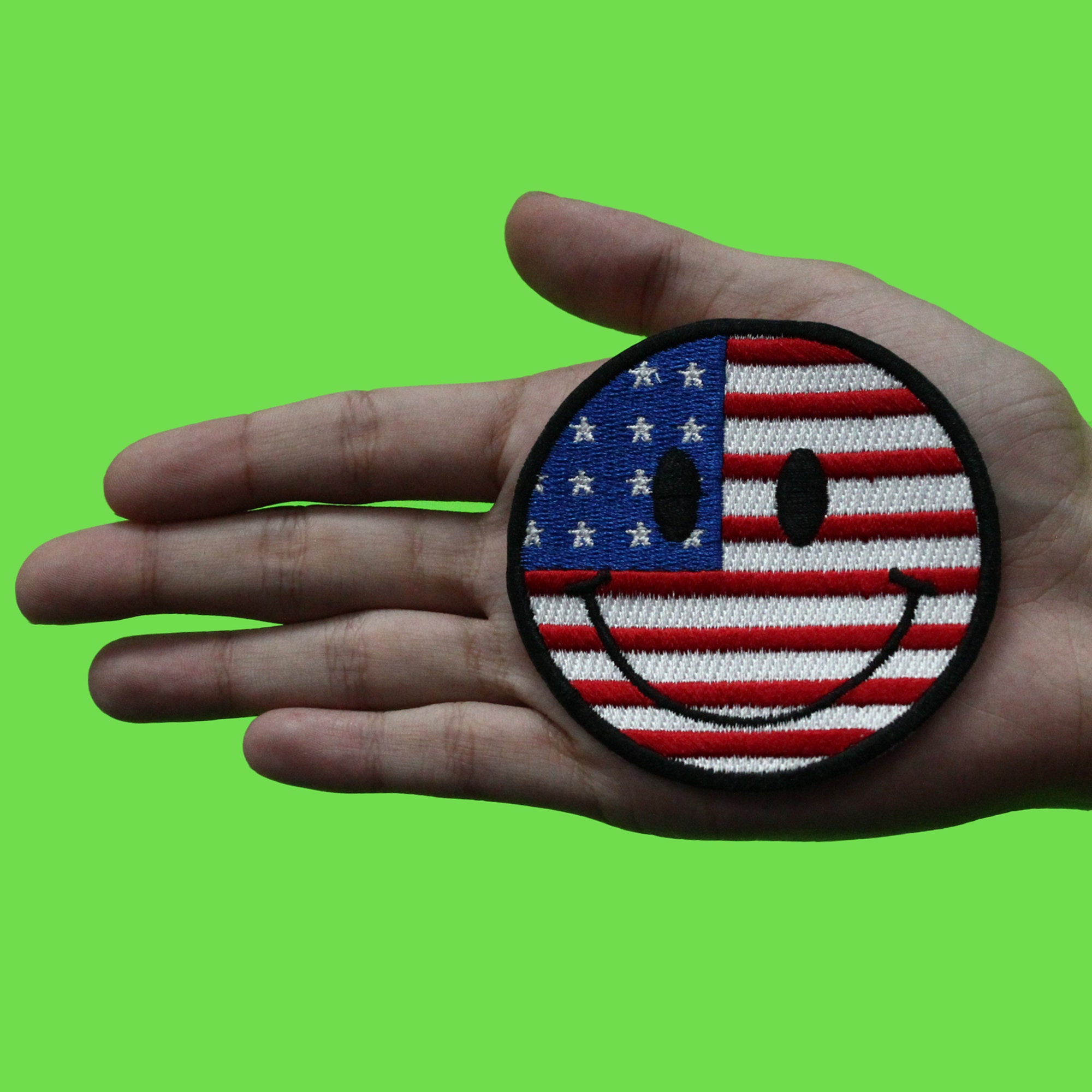 Smiley USA Face Patch American Emoticon Icon Embroidered Iron on AA4 - Etsy