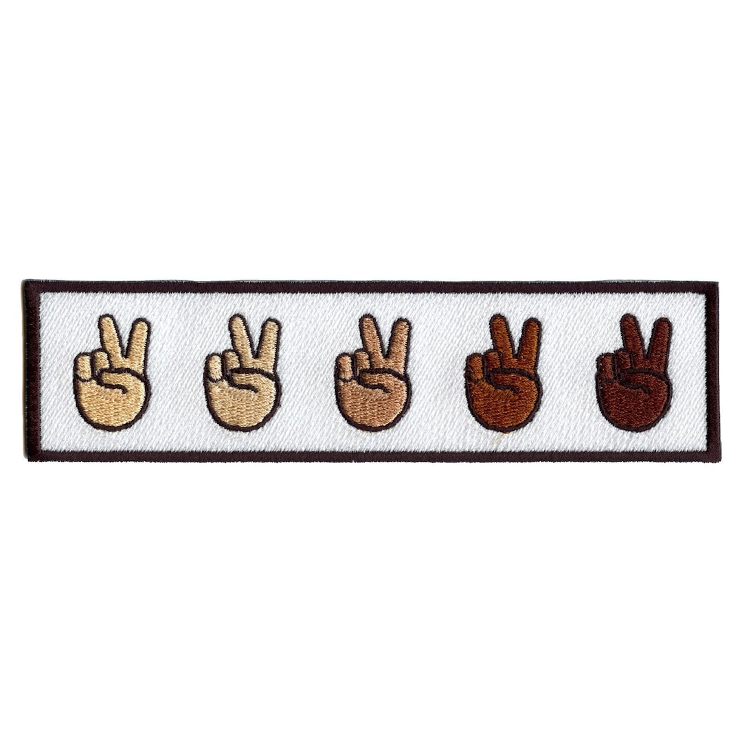 Solidarity Emoticon Icon Peace Signs Patch Movement Embroidered Iron on ...