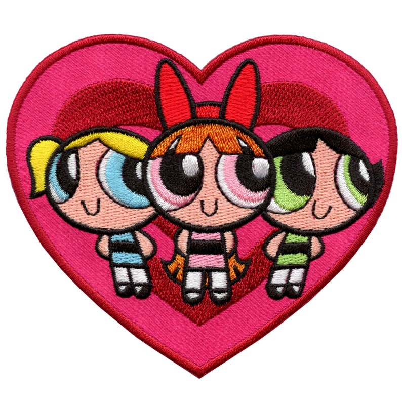 Powerpuff Girls Trio Heart Patch Cartoon Network Animation - Etsy