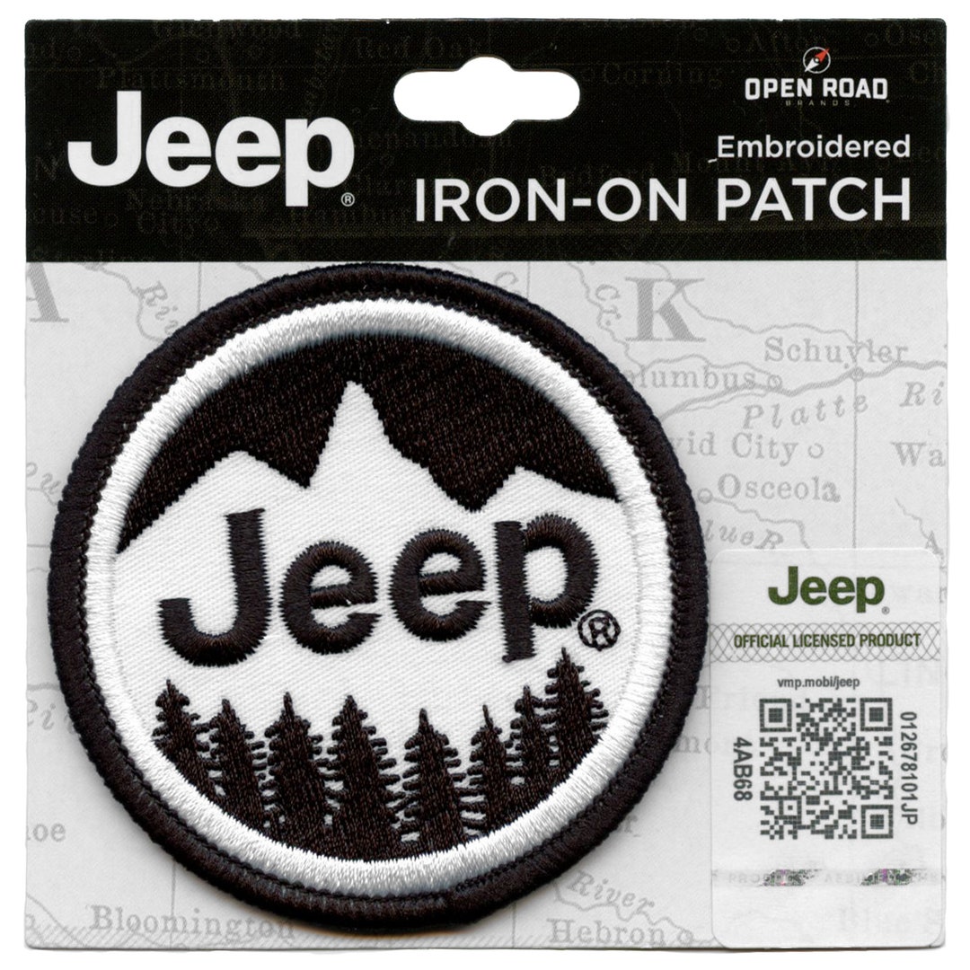 Jeep Car Logo Patch Round Mountain and Forrest Embroidered Iron on AD4 ...