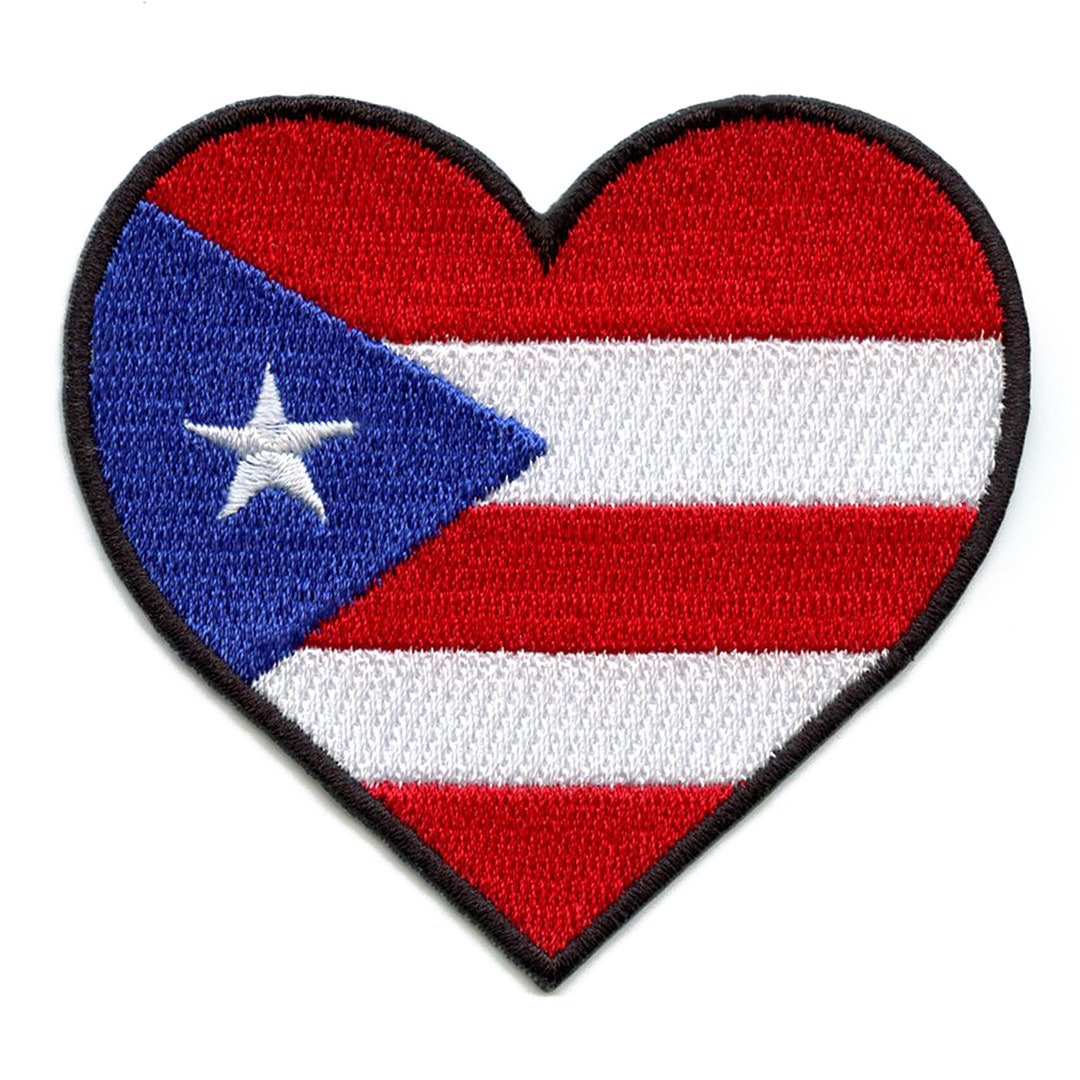 Puerto Rico Flag Patch Country Heart Hispanic Embroidered Iron on BG3 - Etsy