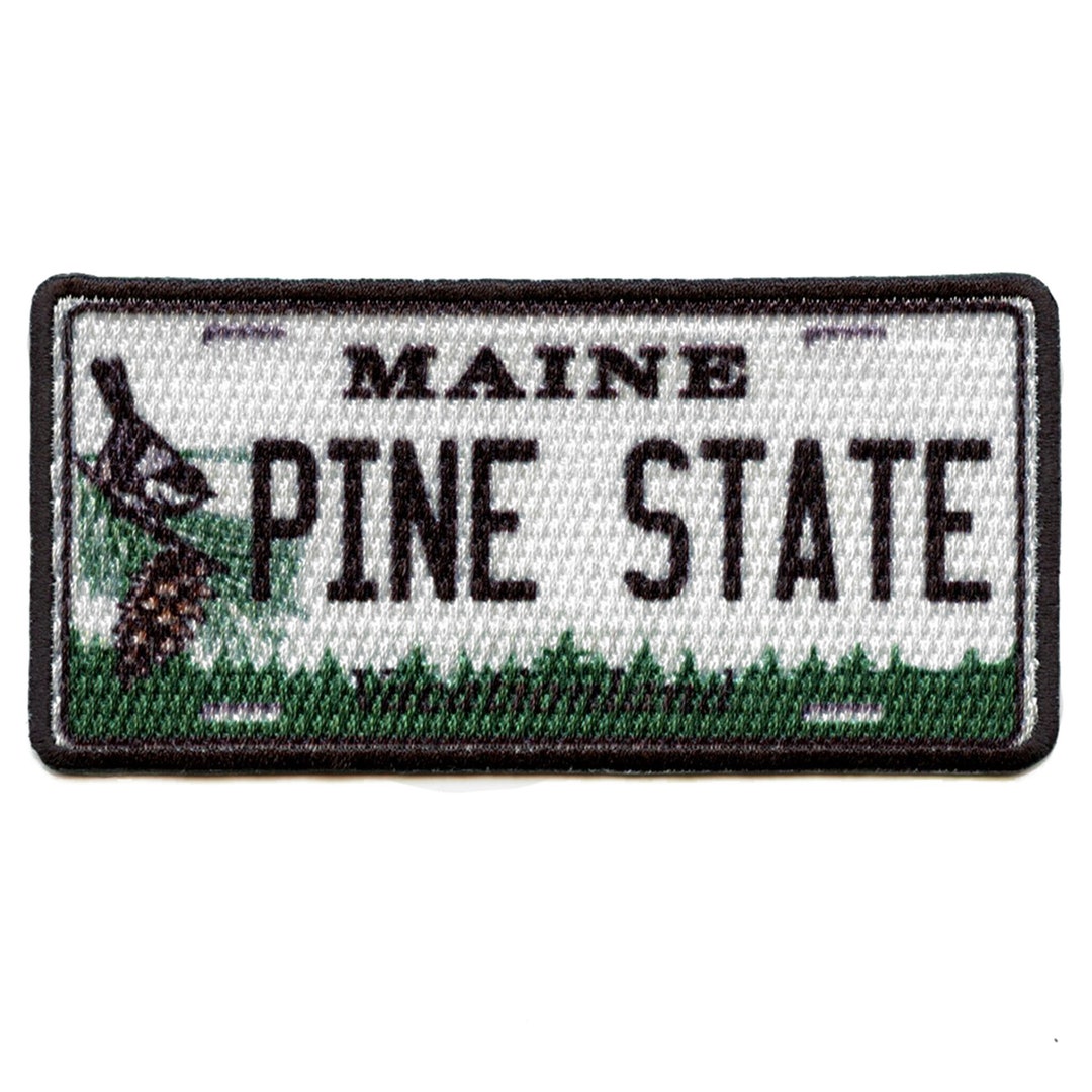 Maine State License Plate Patch Pine State Travel Sublimated Iron on ...