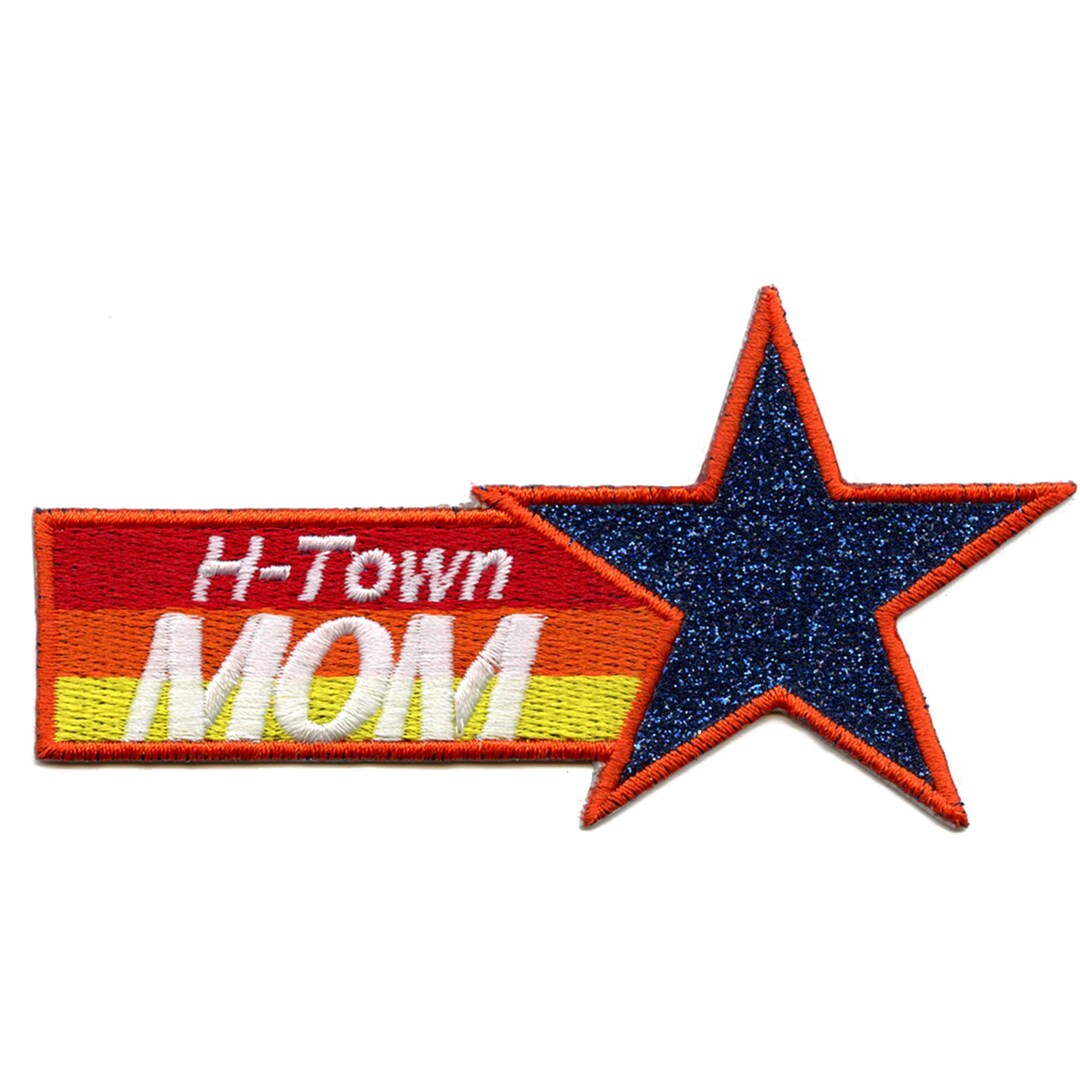 Houston Baseball Mom Patch Glitter Blue Star Embroidered Iron on CF5 - Etsy