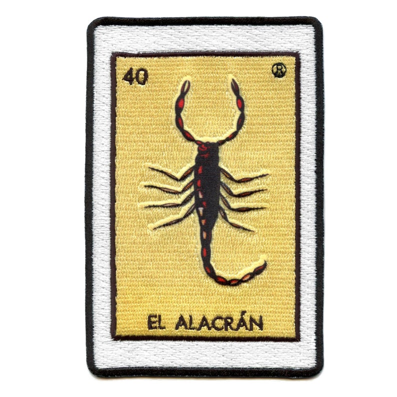 El Alacran 40 Patch Mexican Loteria Card Sublimated Embroidery Iron on ...