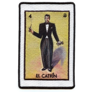 El Catrin 4 Patch Mexican Loteria Card Sublimated Embroidery Iron on ...